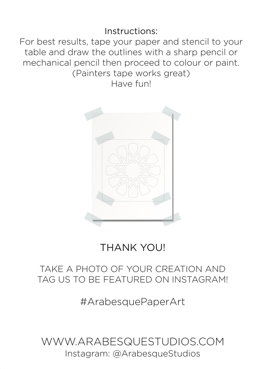 12 Pointed Star/Rosette Pattern Stencil (Central Asia) – Arabesque Studios